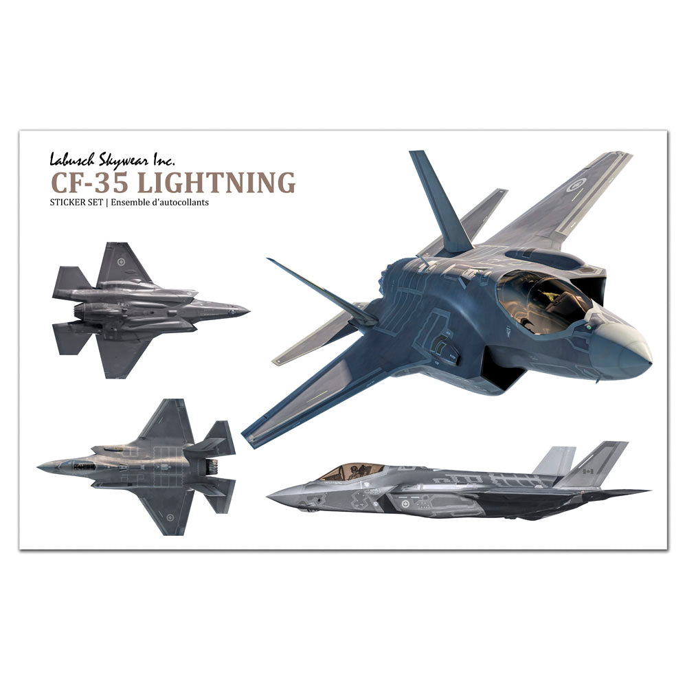 F-35 & CF-35 Lightning Sticker Sheet – Labusch Skywear Inc.